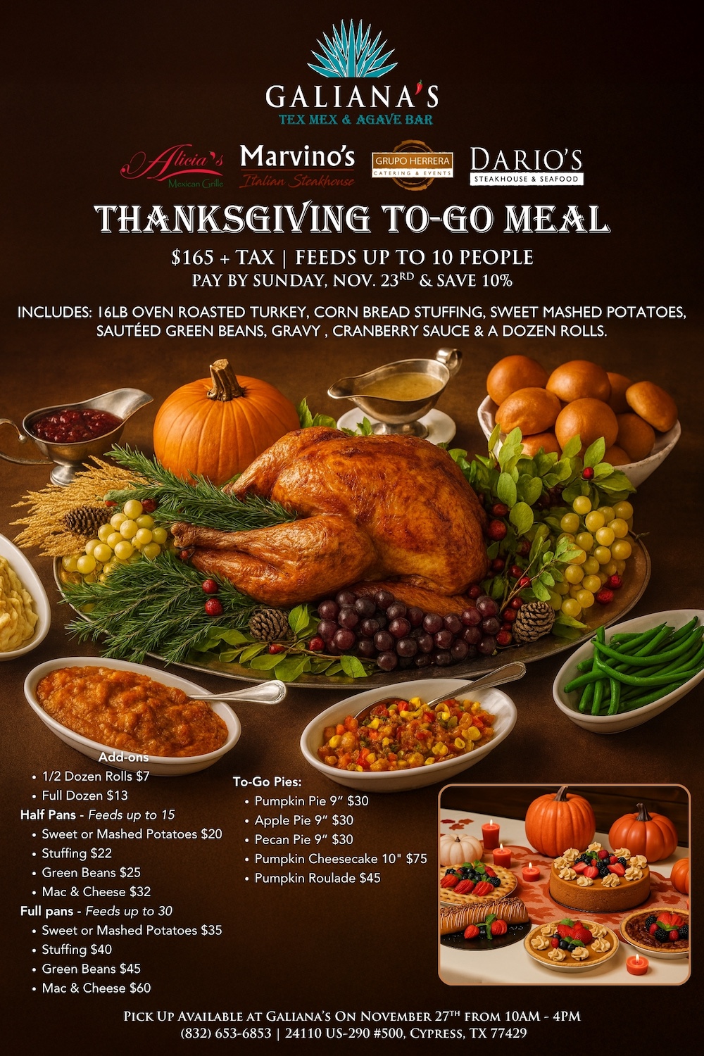 Local Restaurants Open for Dine-in, To-go & Delivery Thanksgiving 2025 ...